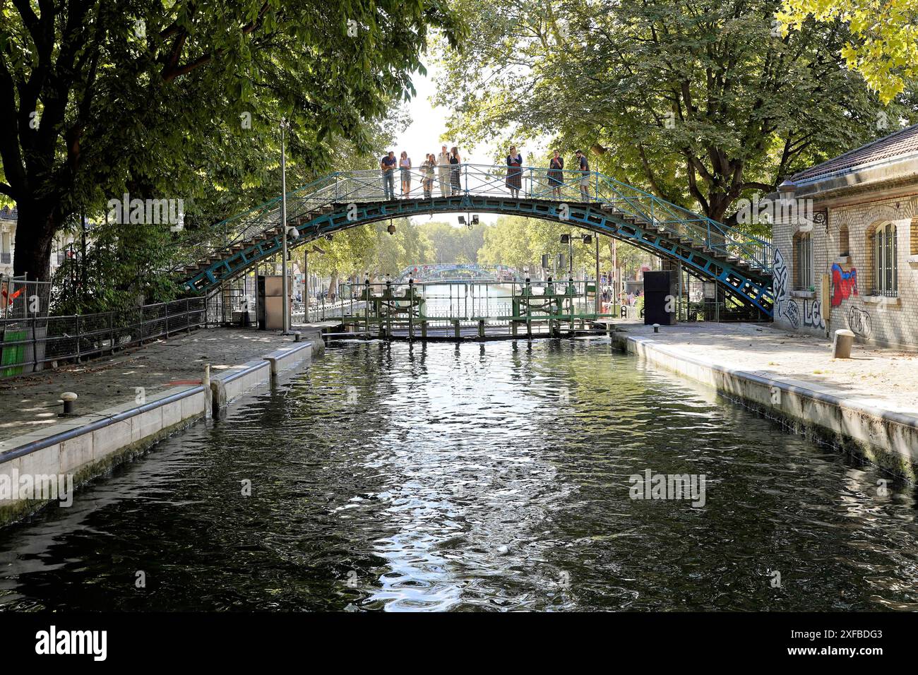 Canal Saint, Martin, shipping canal in the east of Paris, Paris, France ...