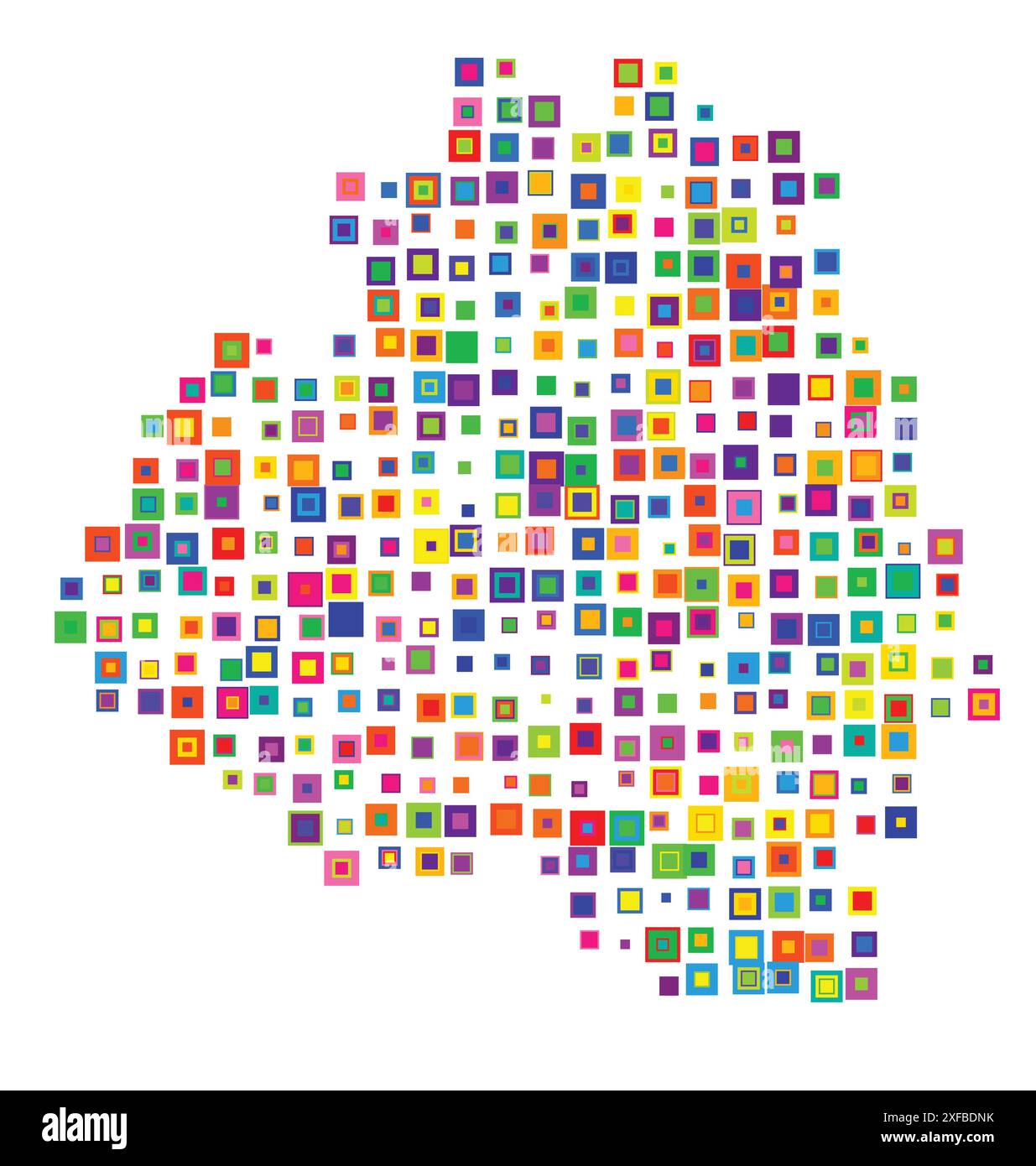 Symbol Map of the Region Tula (Russia). Abstract map showing the state ...