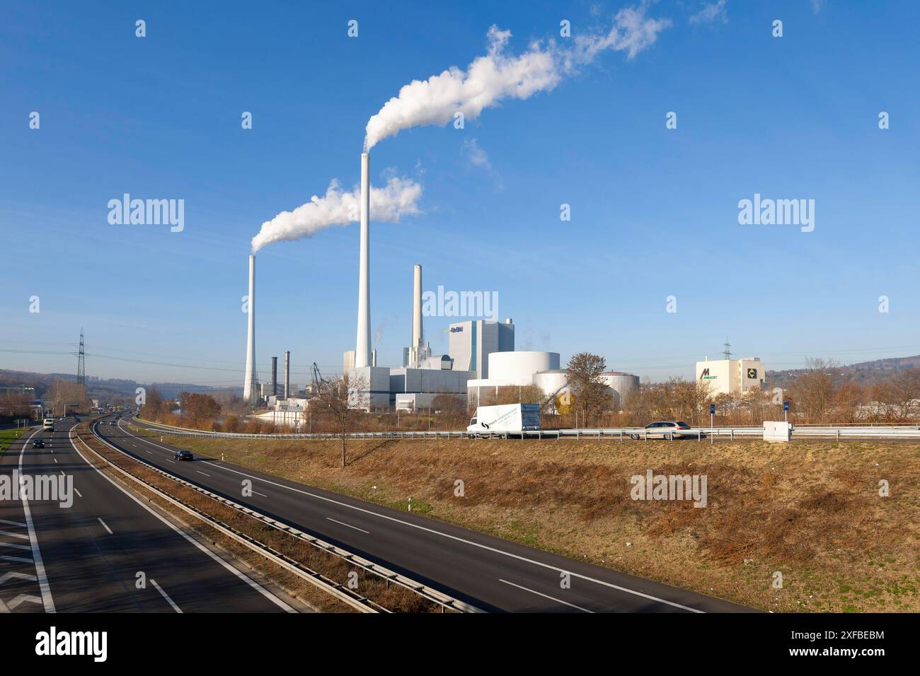 Hard coal-fired power station near Altbach, EnBW, B 10, Baden ...
