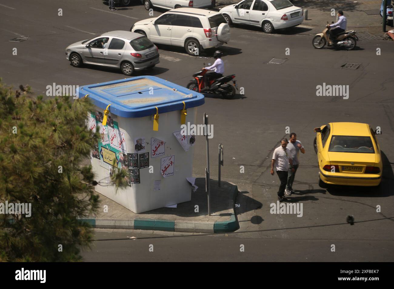Tehran, Iran. 2nd July, 2024. An installation depicting a replica of a ...