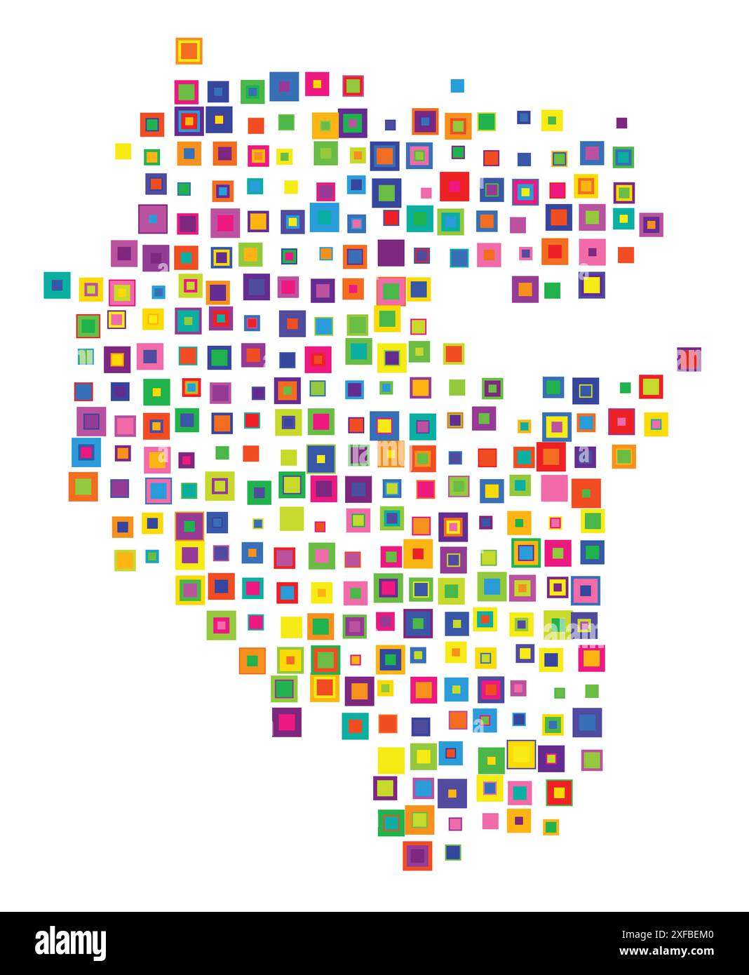 Symbol Map of the Republic Bashkortostan (Russia). Abstract map showing ...
