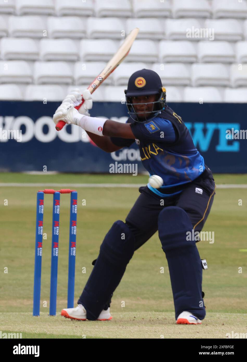 Thisara Ekanayake of Sri Lanka under19 in action during Youth One Day International Series match ...