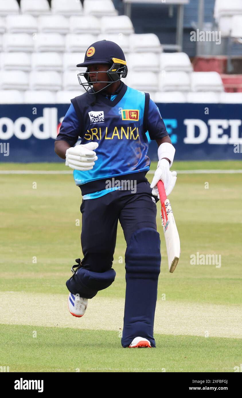 Thisara Ekanayake of Sri Lanka under19 in action during Youth One Day International Series match ...