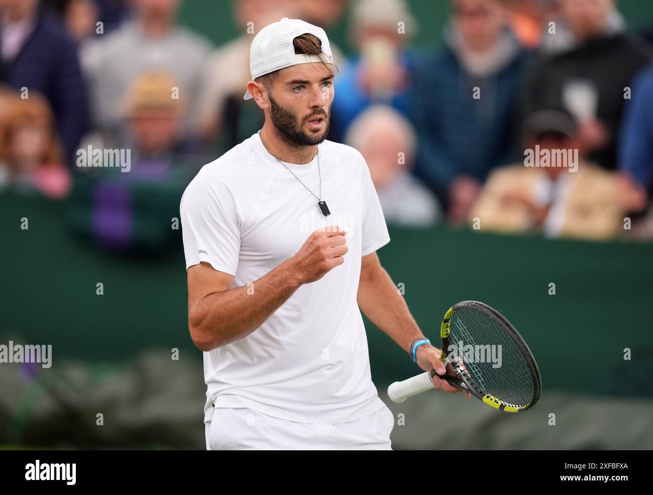 Jacob Fearnley in action against Alejandro Moro Canas (not pictured) on ...