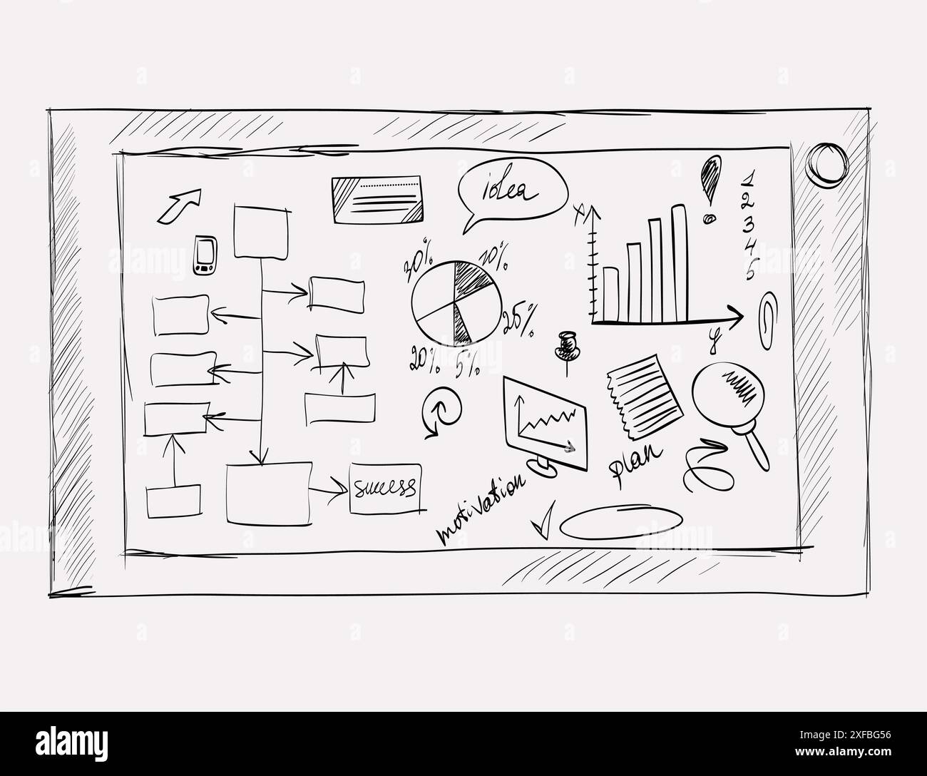 sketch a realistic tablet computer. Hand drawn illustration Stock ...