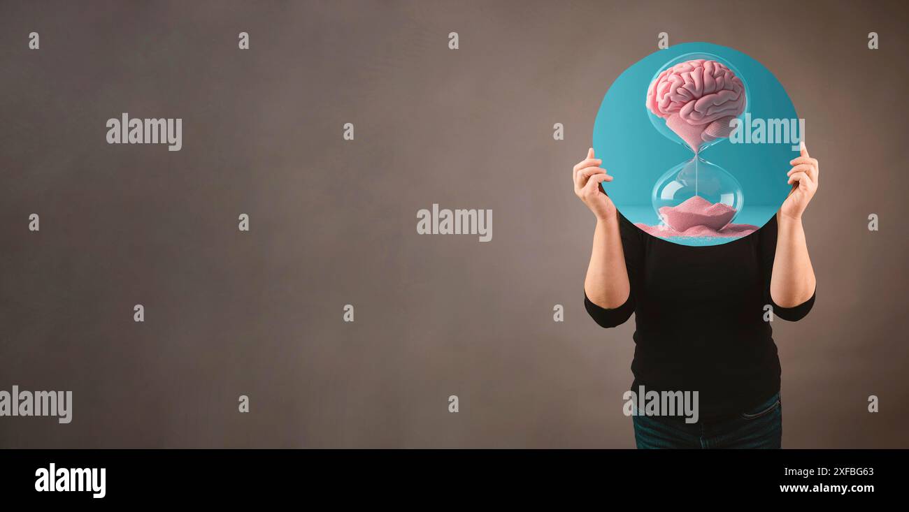 Human mind, dementia, parkinson or Alzheimer disease, brain memory loss ...