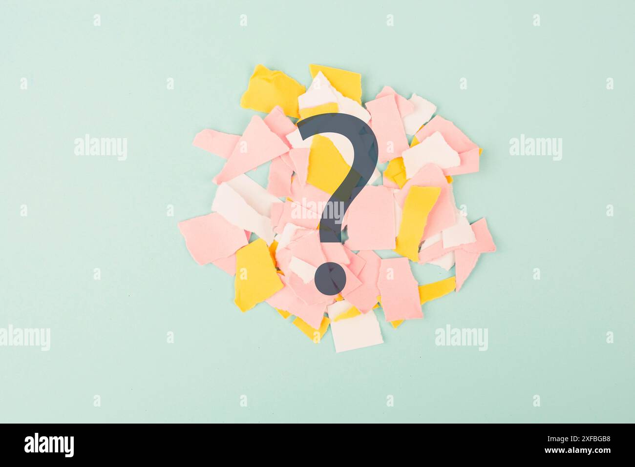 Question mark with ripped paper, education and business concept, brain ...