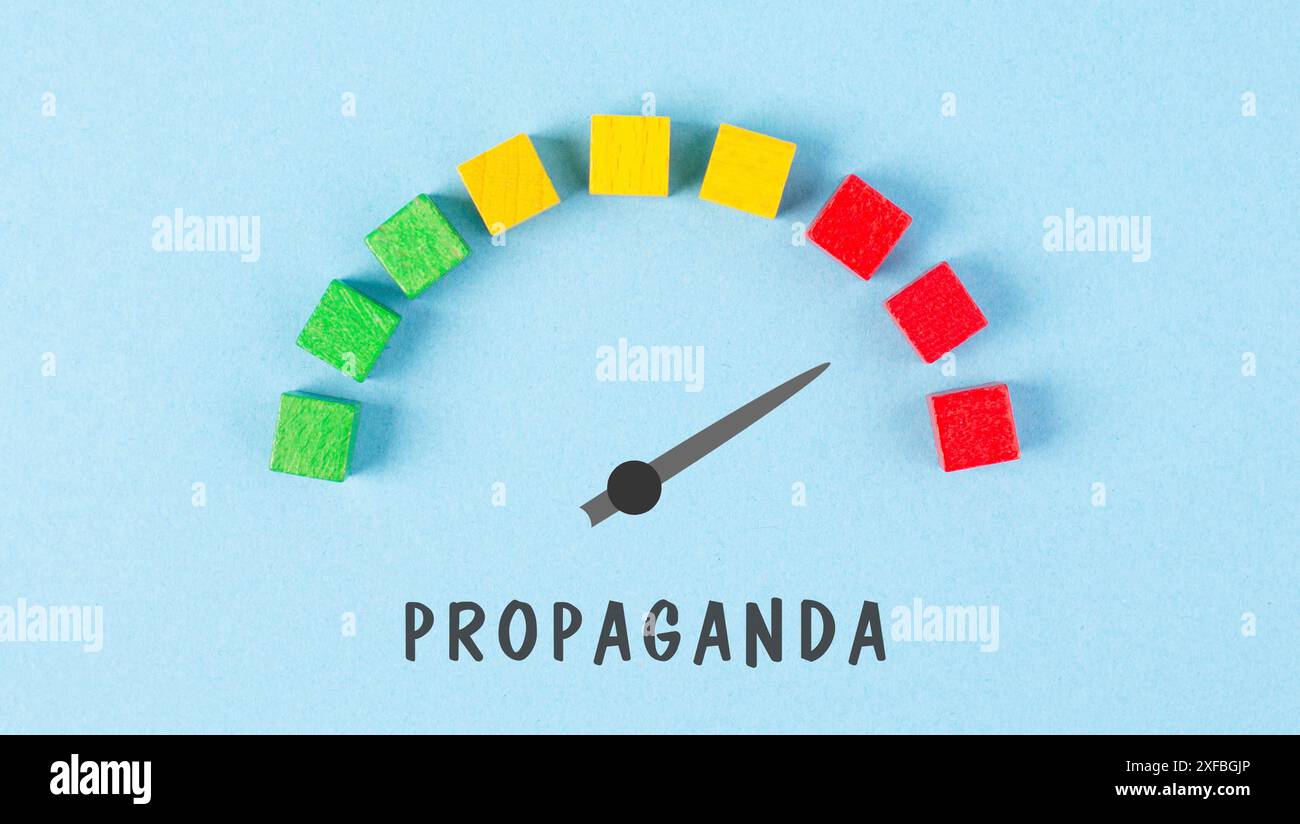 Propaganda in progress, facts and fake news, conspiracy theory concept ...