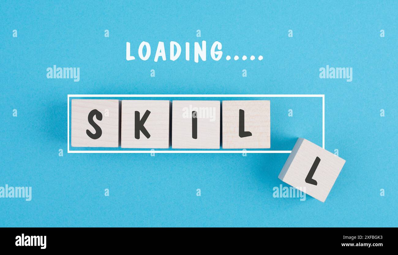 Skill in progress, development and education concept, having a goal ...