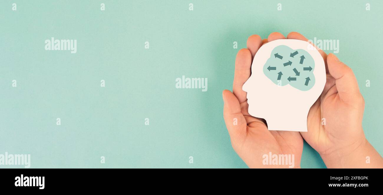 Think different, brain with arrow, nonconformist, standing out from the ...