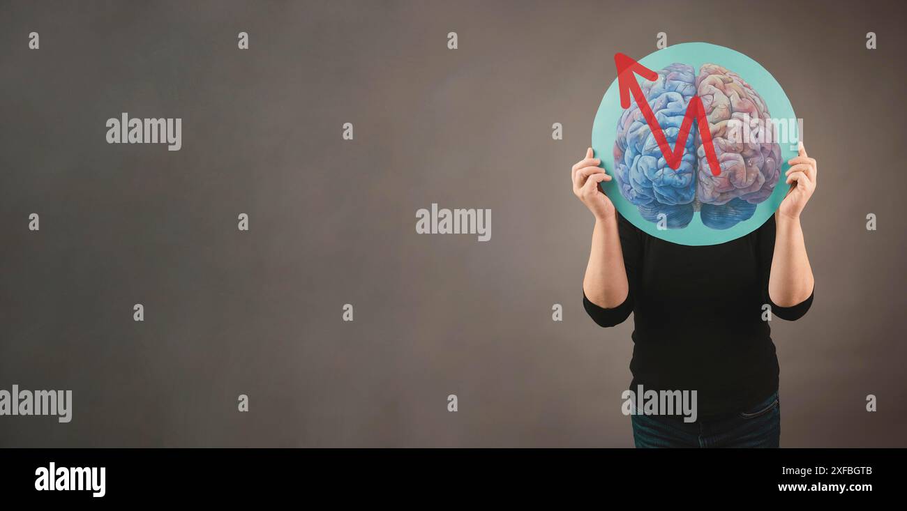 Human brain, migraine headache attack, psychological pressure and ...