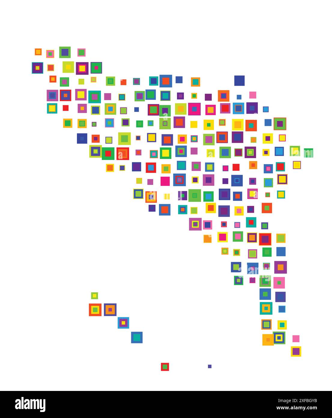 Symbol Map of the Autonomous Province Aceh (Indonesia). Abstract map ...