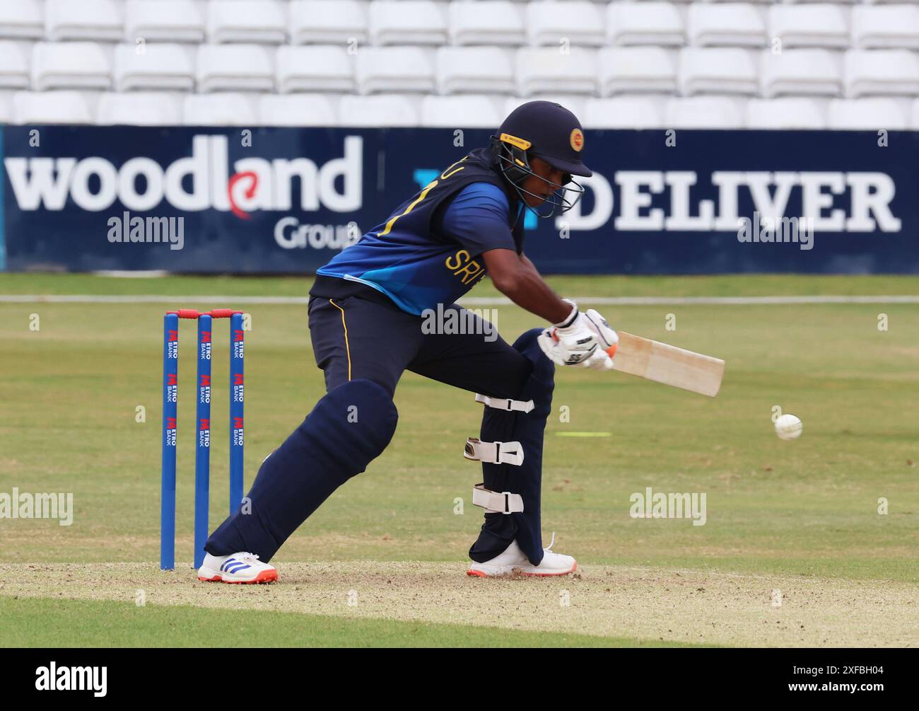 Diniru Abeywickramasngha of Sri Lanka under19 in action during Youth One Day International ...