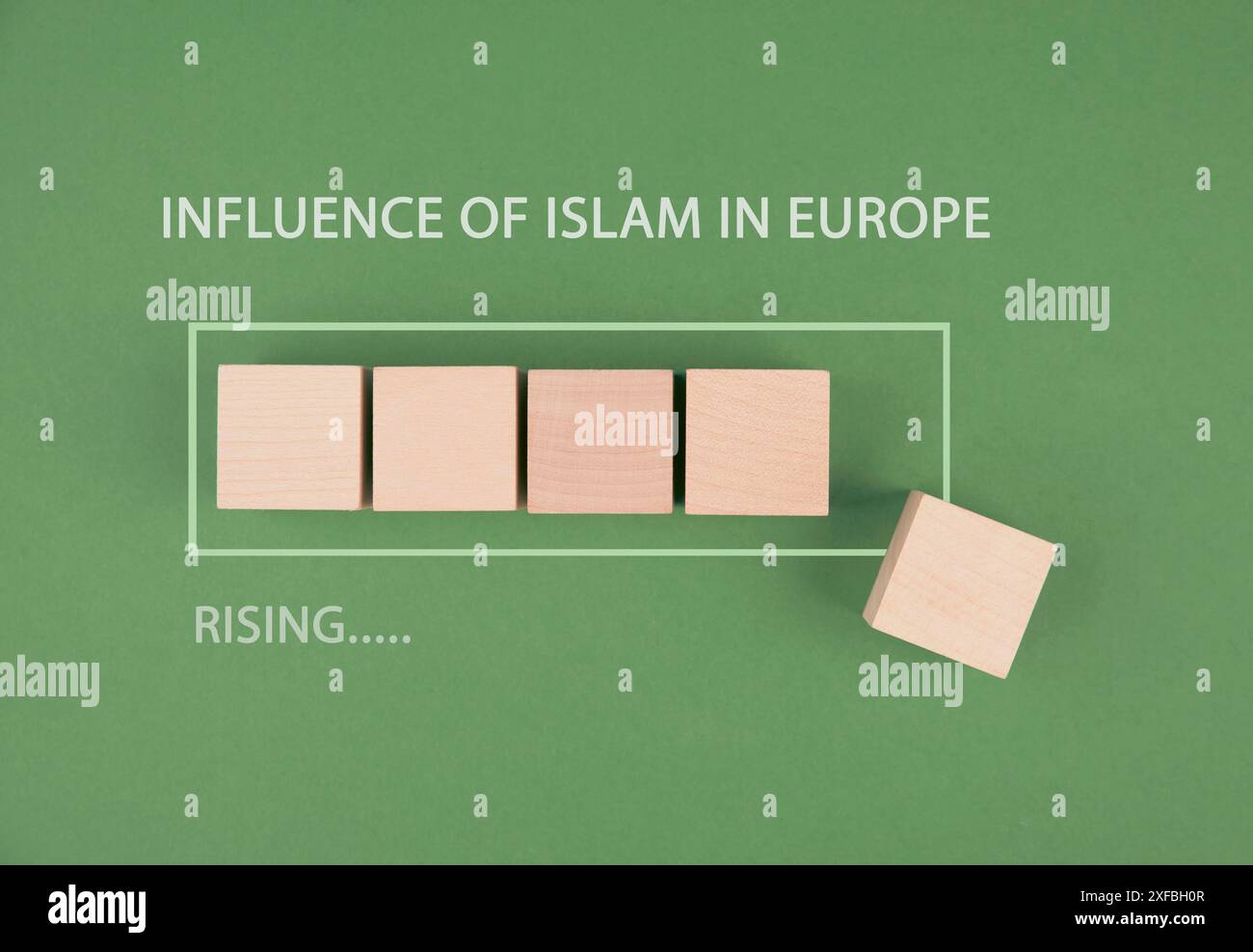 Islam, rising influence in Europe, progress bar, social issue and ...