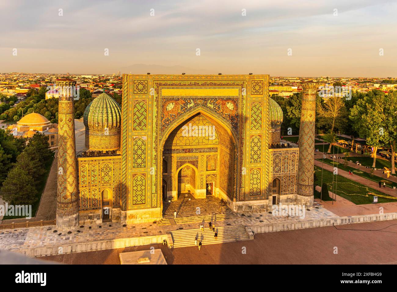 Registan Sher Dor Madrasa is a part of Registan ancient city, Samarkand ...