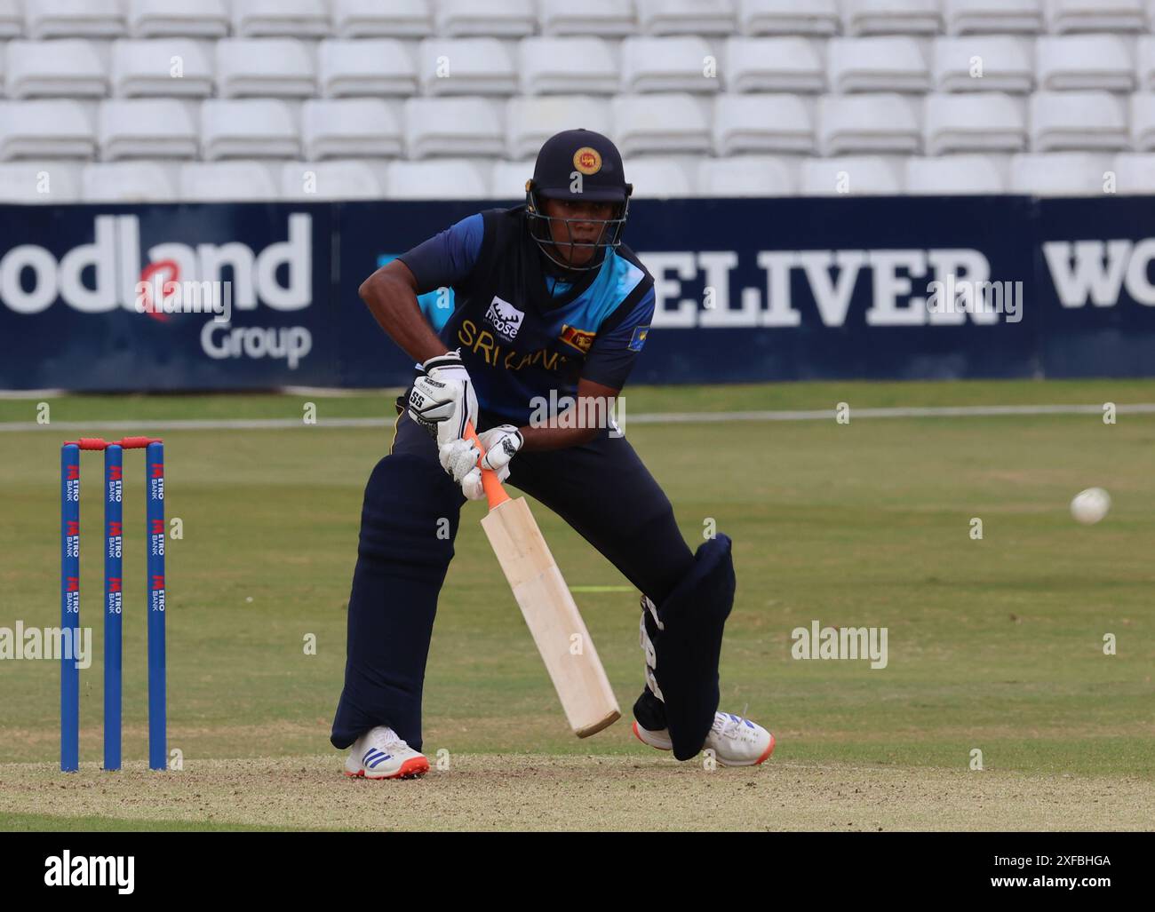 Diniru Abeywickramasngha of Sri Lanka under19 in action during Youth One Day International ...