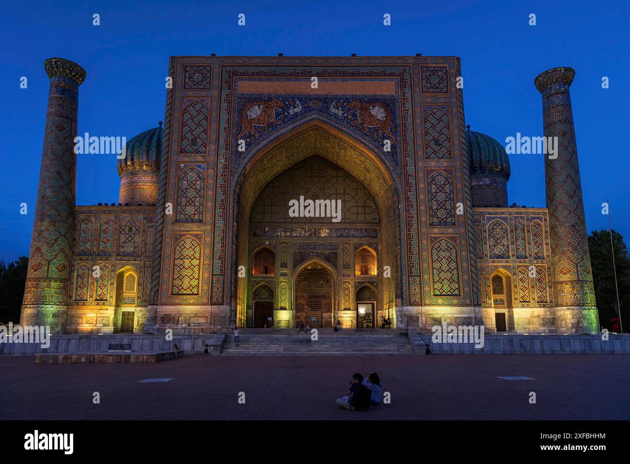 Registan Sher Dor Madrasa is a part of Registan ancient city, Samarkand ...