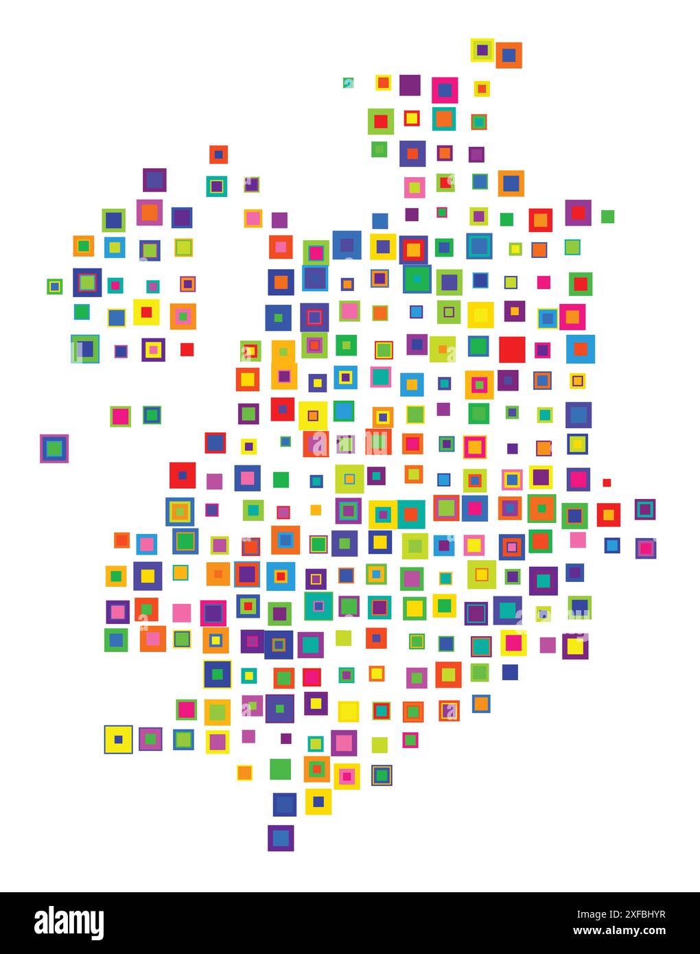 Symbol Map of the Canton Fribourg (Switzerland). Abstract map showing ...
