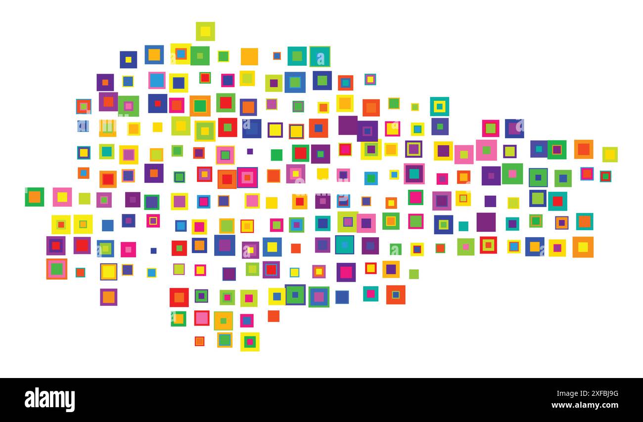 Symbol Map of the Region Kursk (Russia). Abstract map showing the state ...