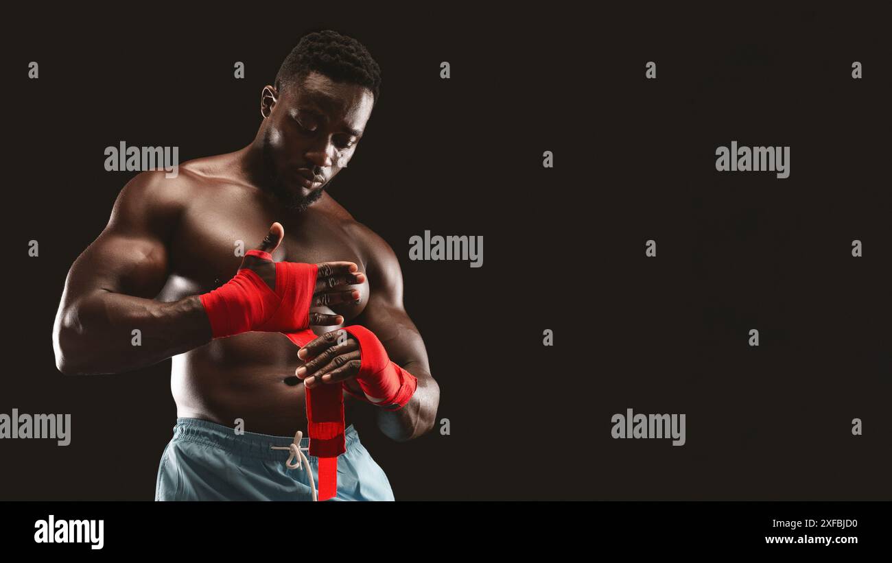 Man boxer wrapping hands tape hi-res stock photography and images - Alamy
