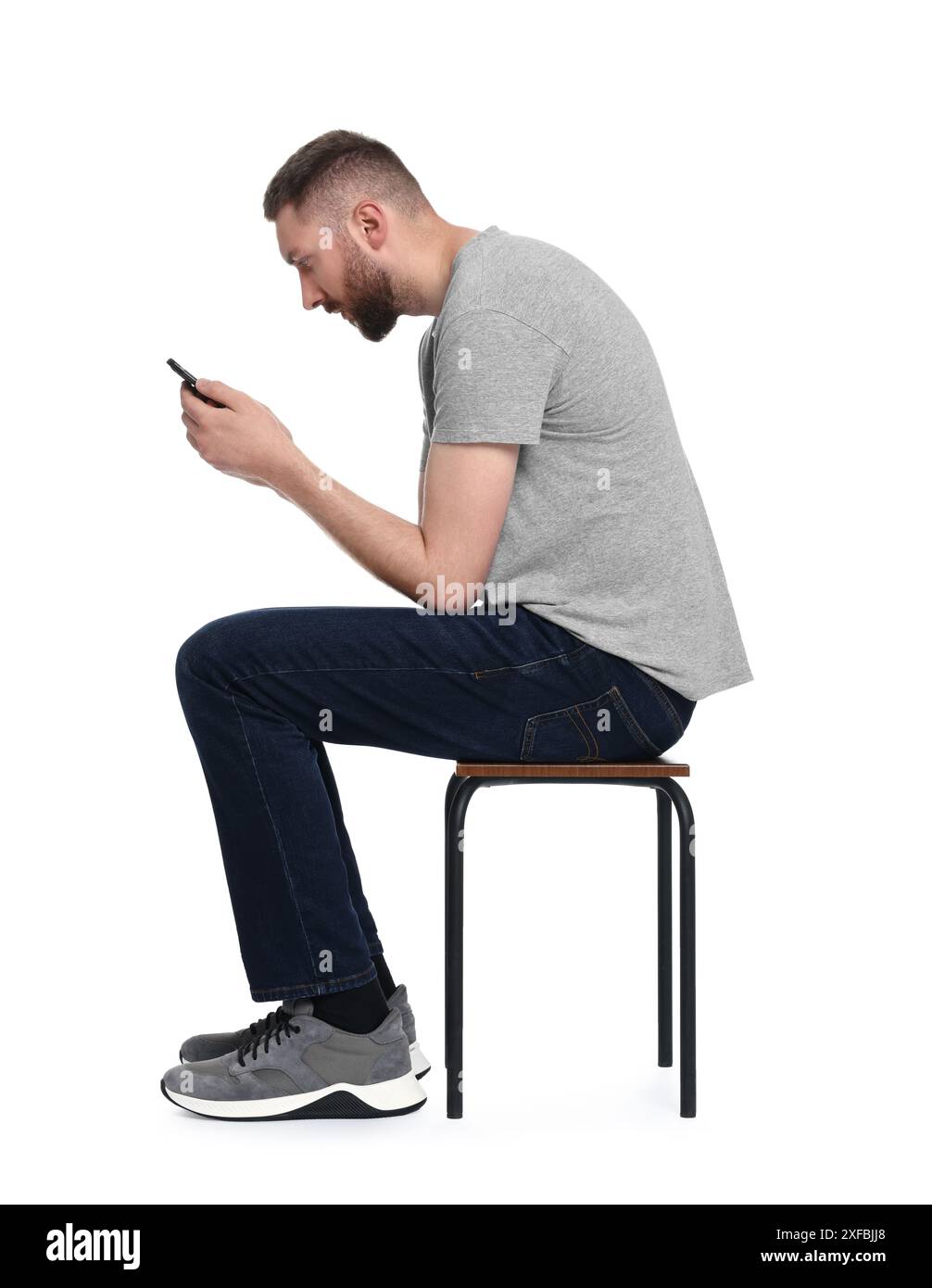 Person sitting incorrect posture Cut Out Stock Images & Pictures - Alamy