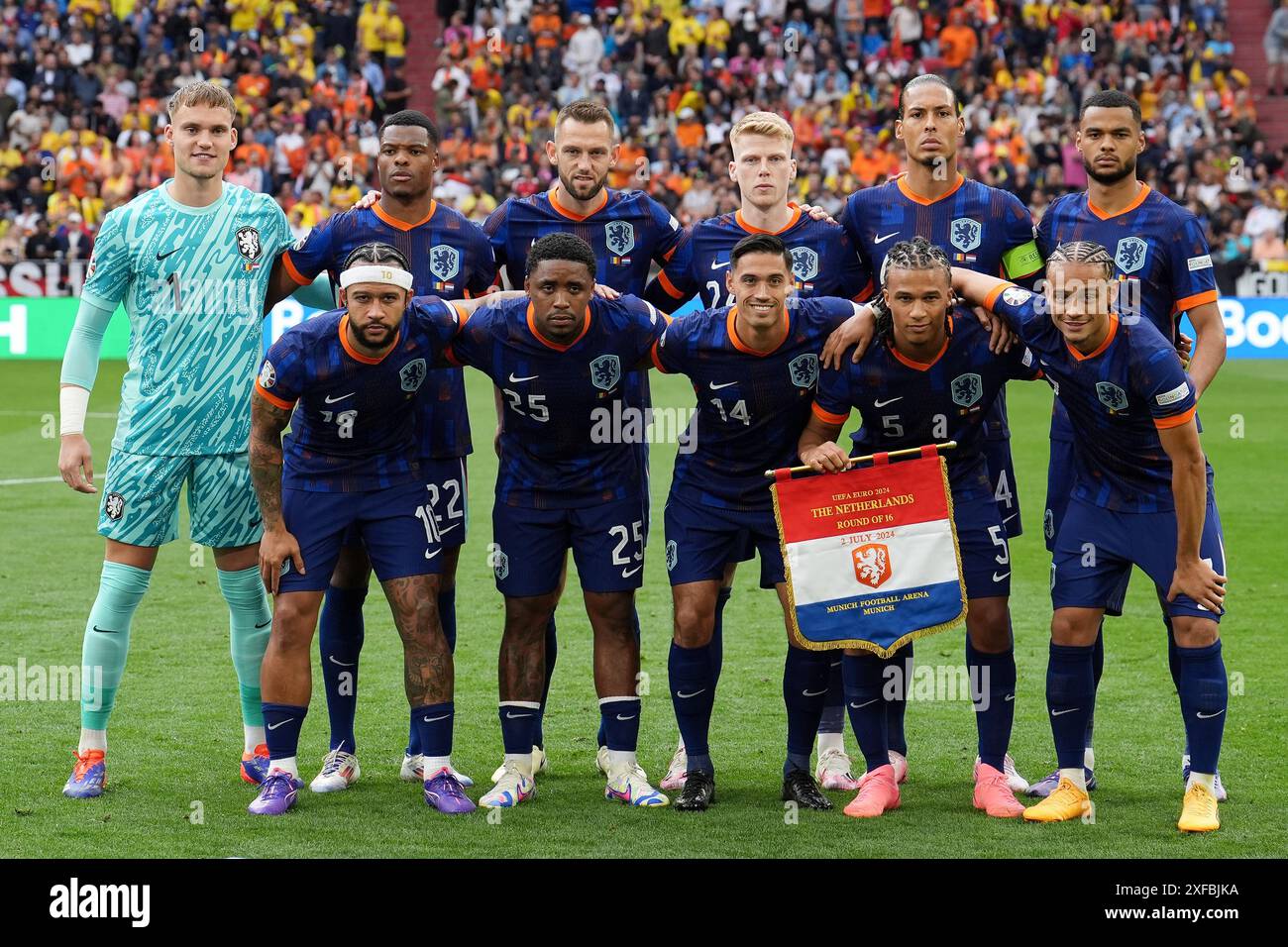 Netherlands players pose for a team photo ahead of the UEFA Euro 2024 ...