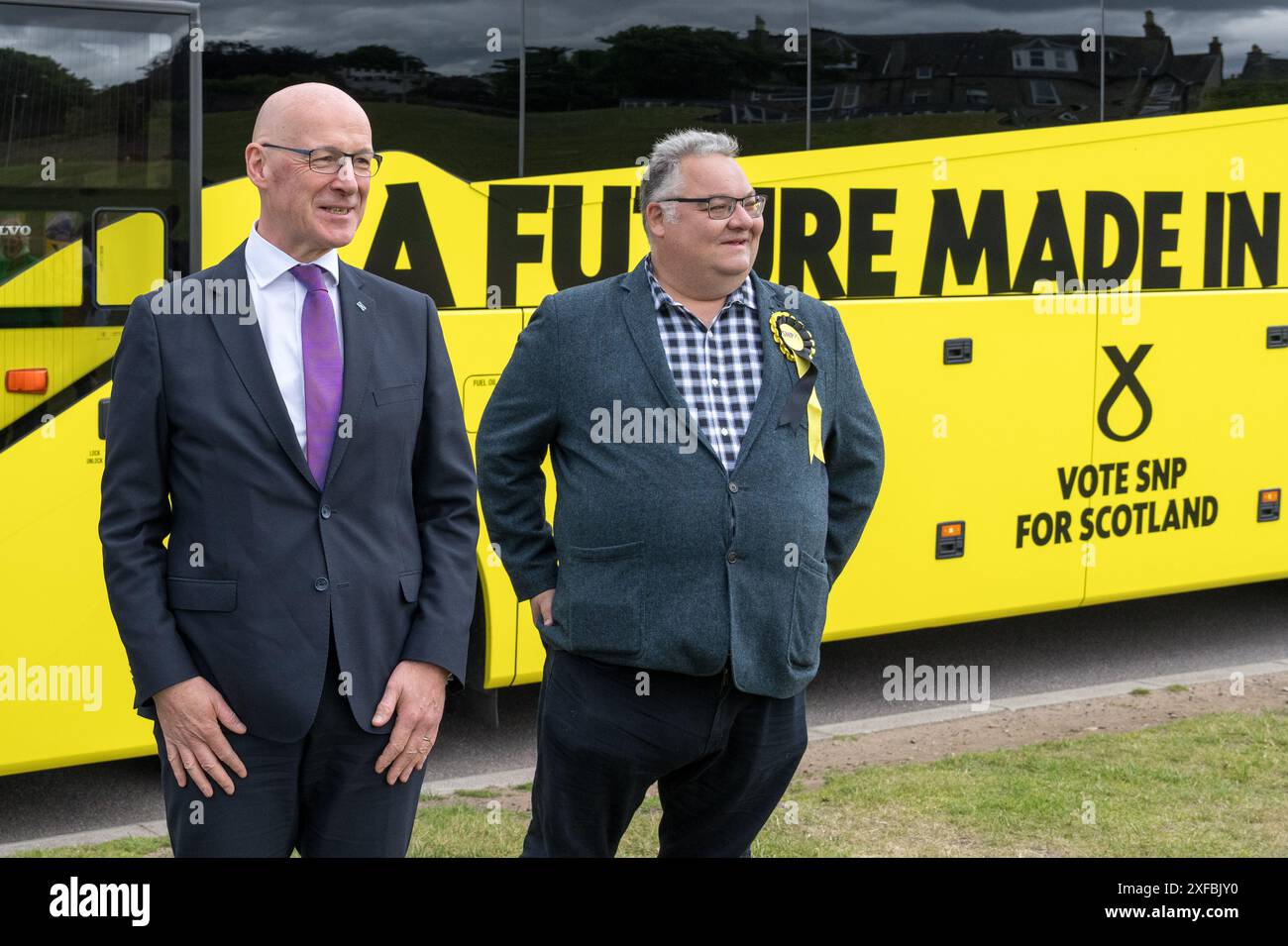 Nairn, UK. 2nd July, 2024. This is MSP John Swinney meeting up with ...