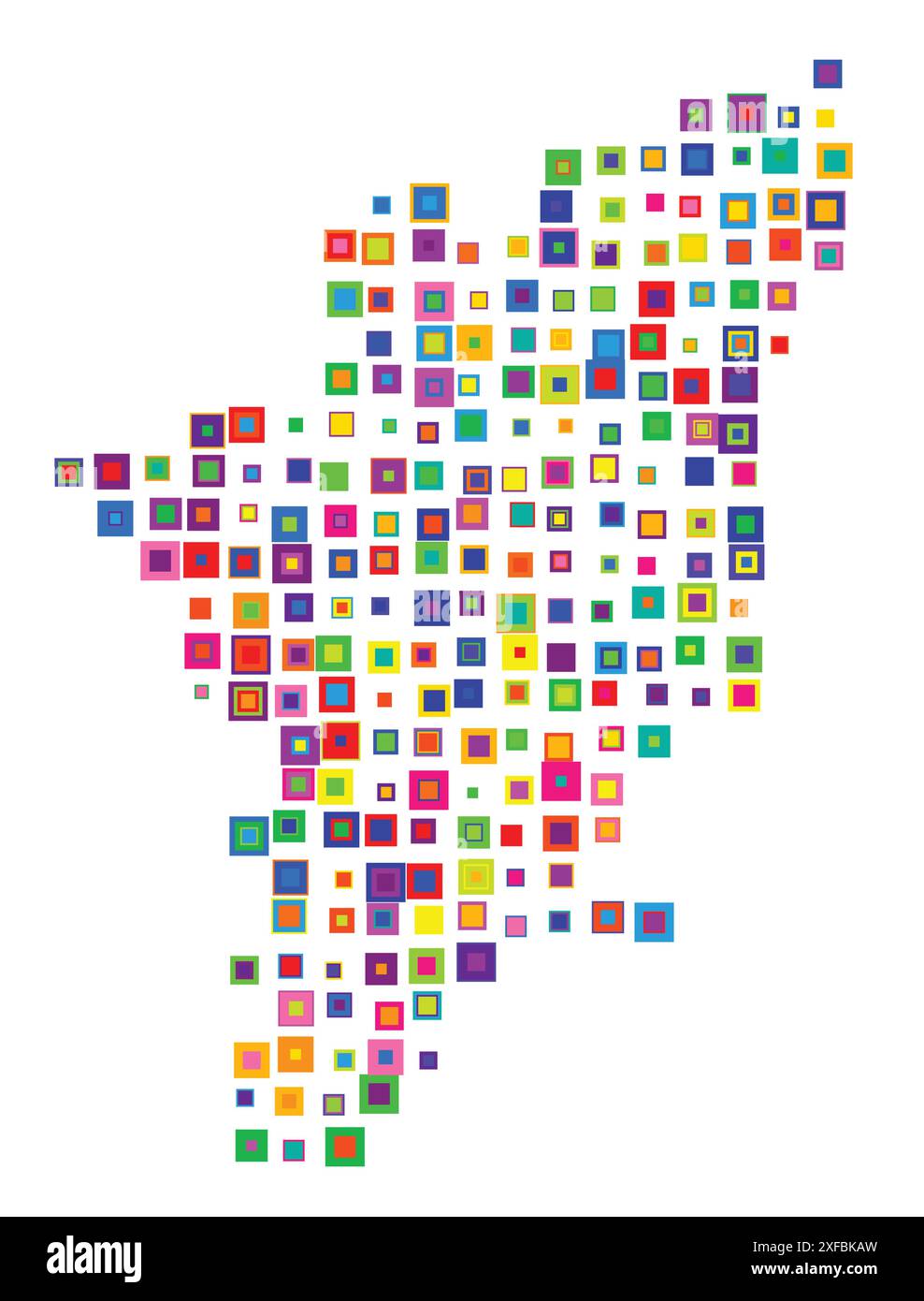 Symbol Map of the State Tamil Nadu (India). Abstract map showing the ...