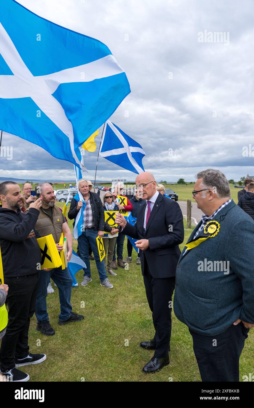 Nairn, UK. 2nd July, 2024. This is MSP John Swinney meeting up with ...