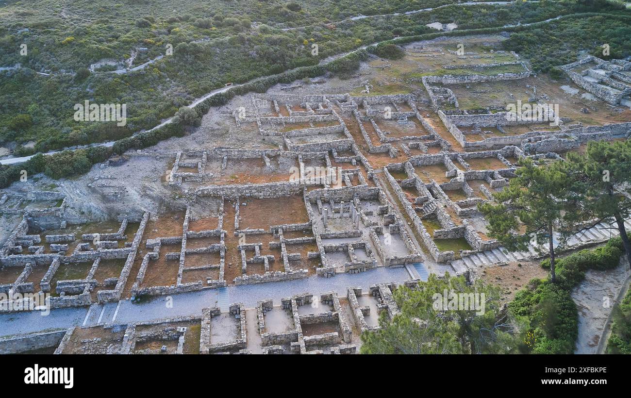 Drone image, first morning light, aerial view of an extensive ...