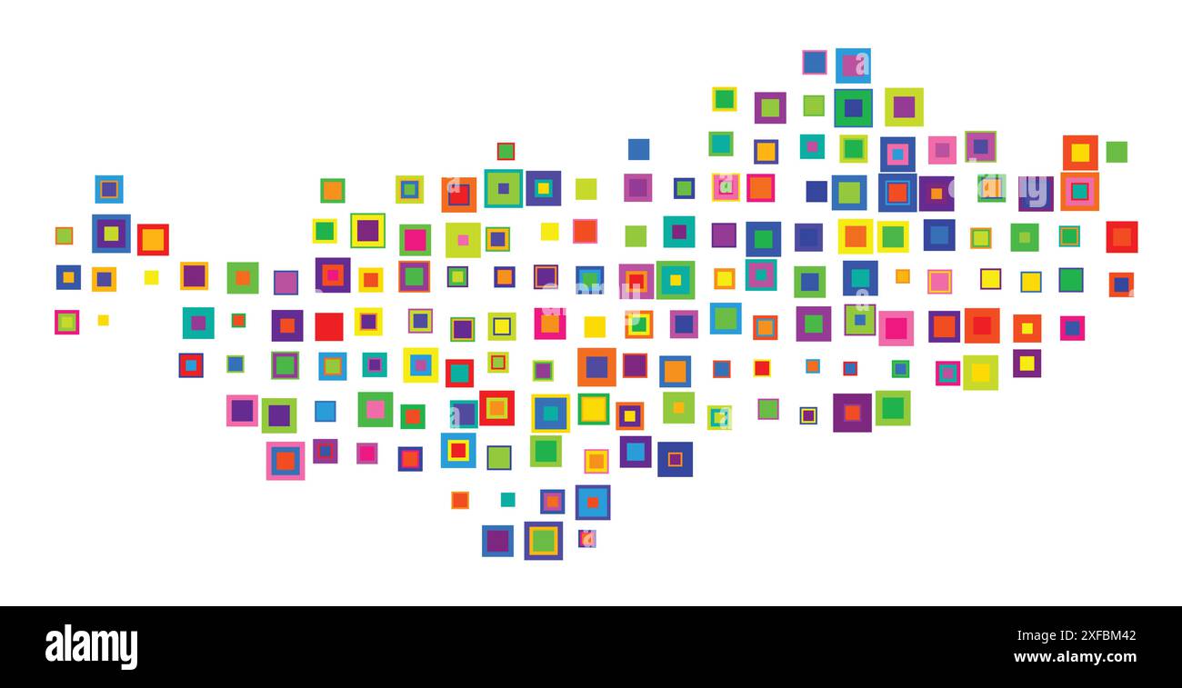 Symbol Map of the Province Walloon Brabant (Belgium). Abstract map ...