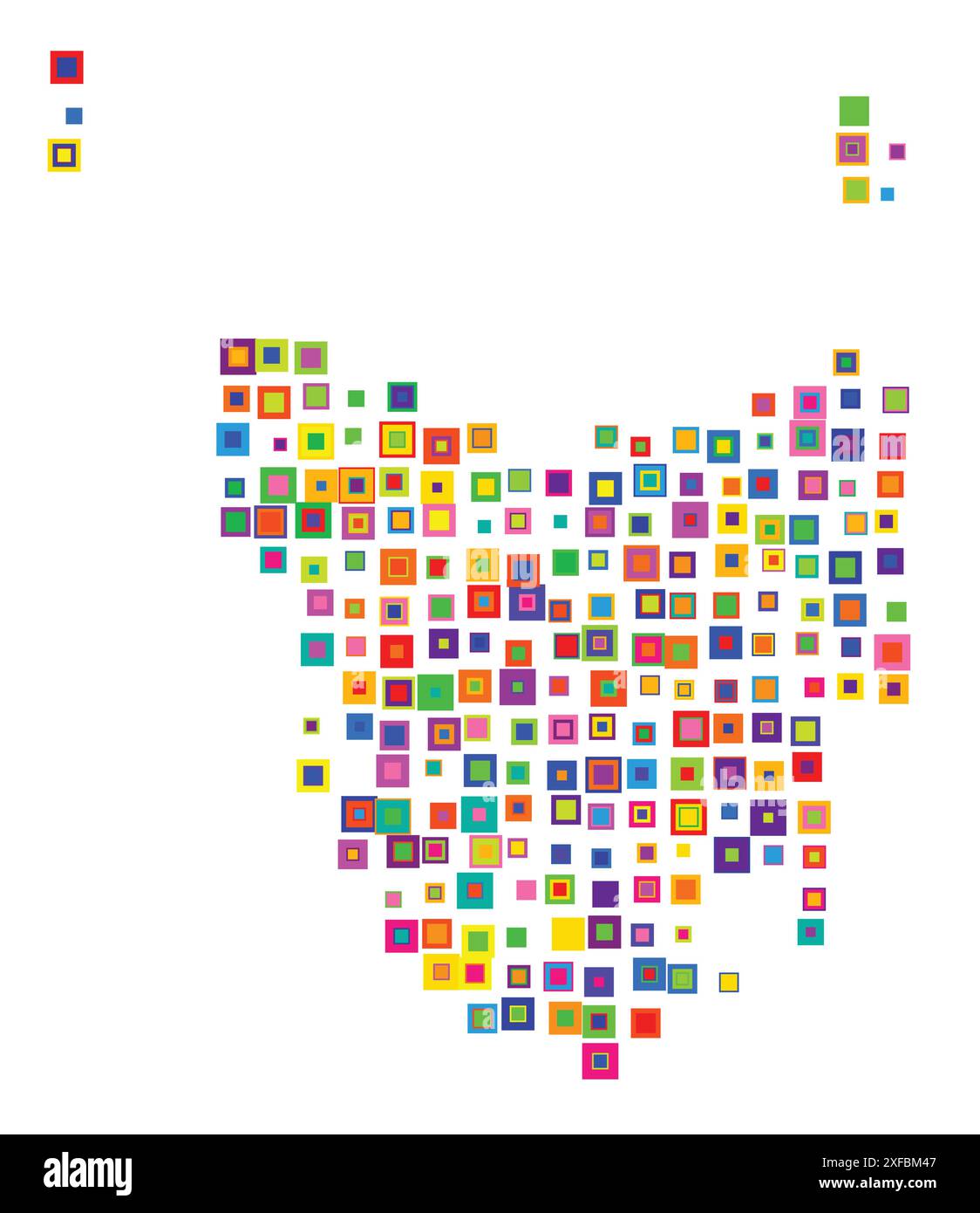 Symbol Map of the State Tasmania (Australia). Abstract map showing the ...