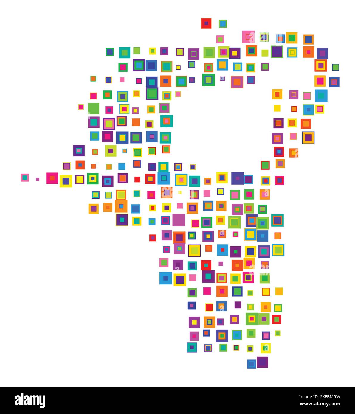 Symbol Map of the Canton Sankt Gallen (Switzerland). Abstract map ...