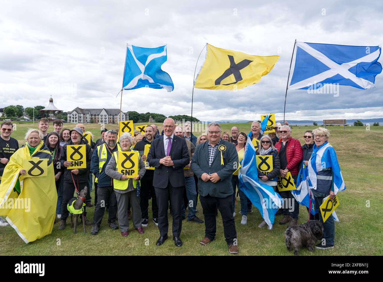 Nairn, UK. 2nd July, 2024. This is MSP John Swinney meeting up with ...