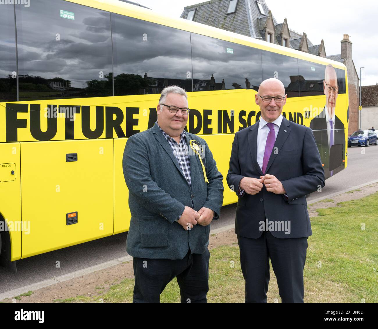 Nairn, UK. 2nd July, 2024. This is MSP John Swinney meeting up with ...