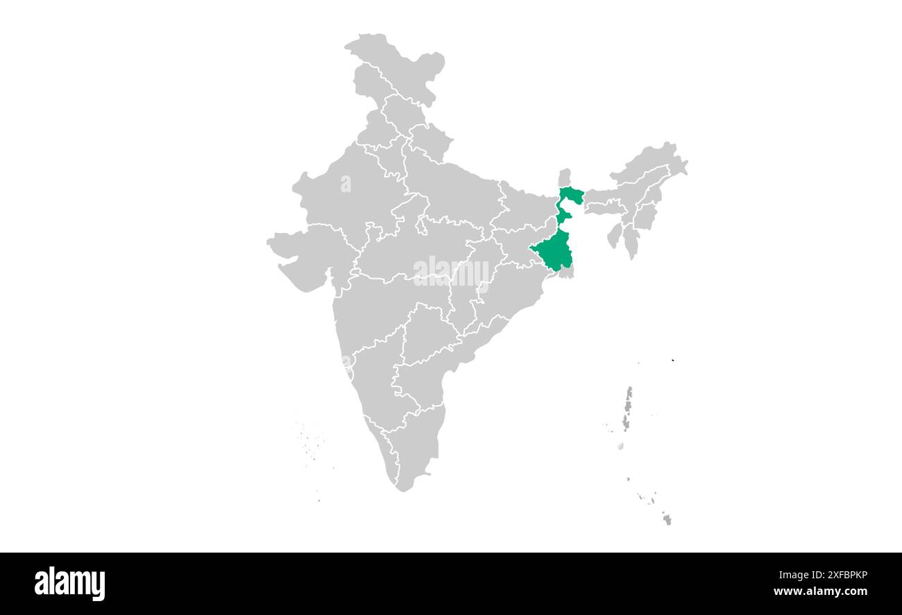 West Bengal political map1, State of India, Republic of India ...