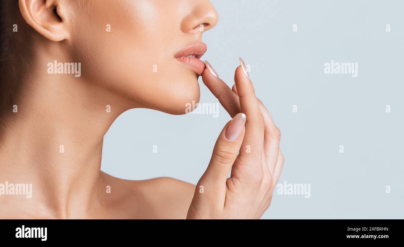 Close up finger gently touching hi-res stock photography and images - Alamy