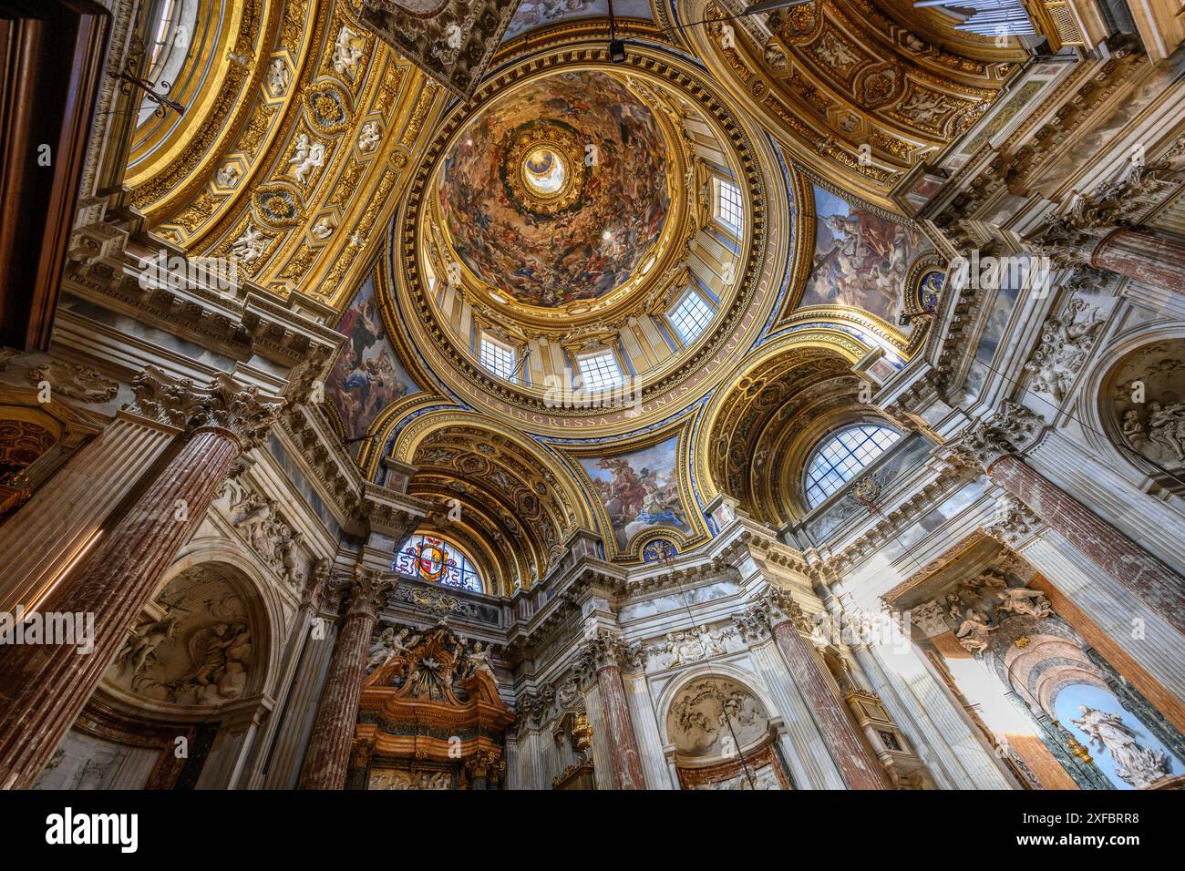 Interior of the 17th century Baroque church of Sant'Agnese in Agone ...