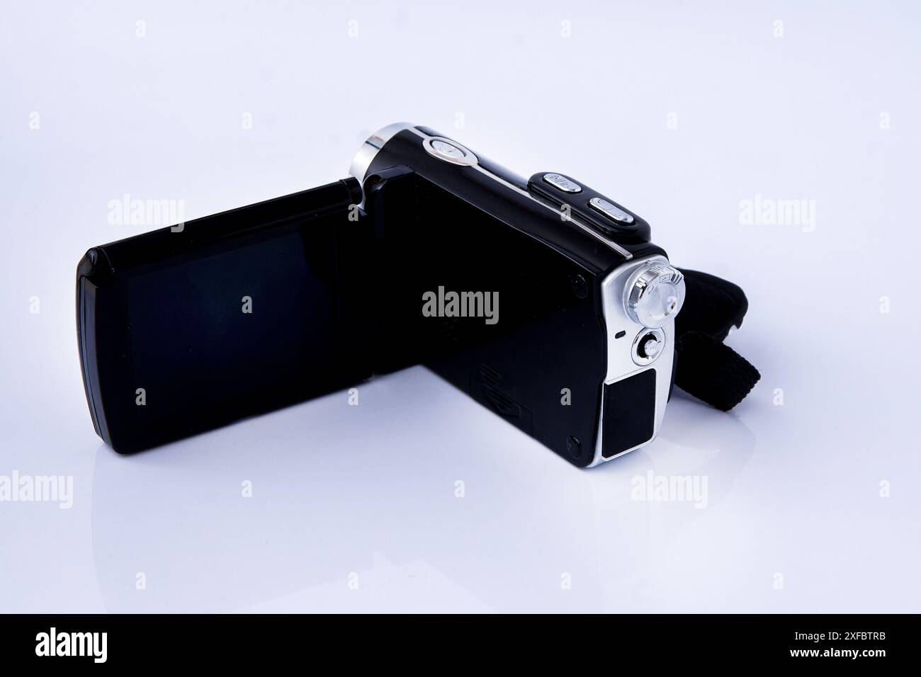 Old video camera on white background Stock Photo - Alamy