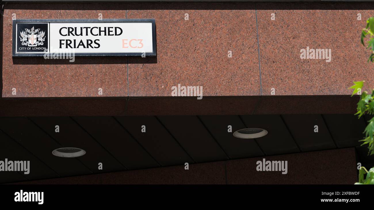 Sign for Crutched Friars street, London, England Stock Photo - Alamy