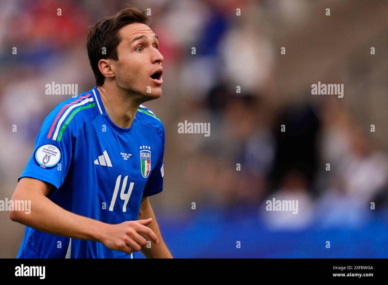 Italy’s Federico Chiesa during the Euro 2024 soccer match between Swiss ...