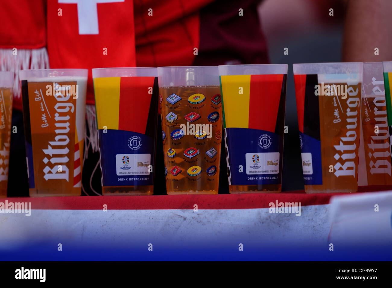 Berlin, Germany. 29th June, 2024. Detailed view of a plastic cup with ...