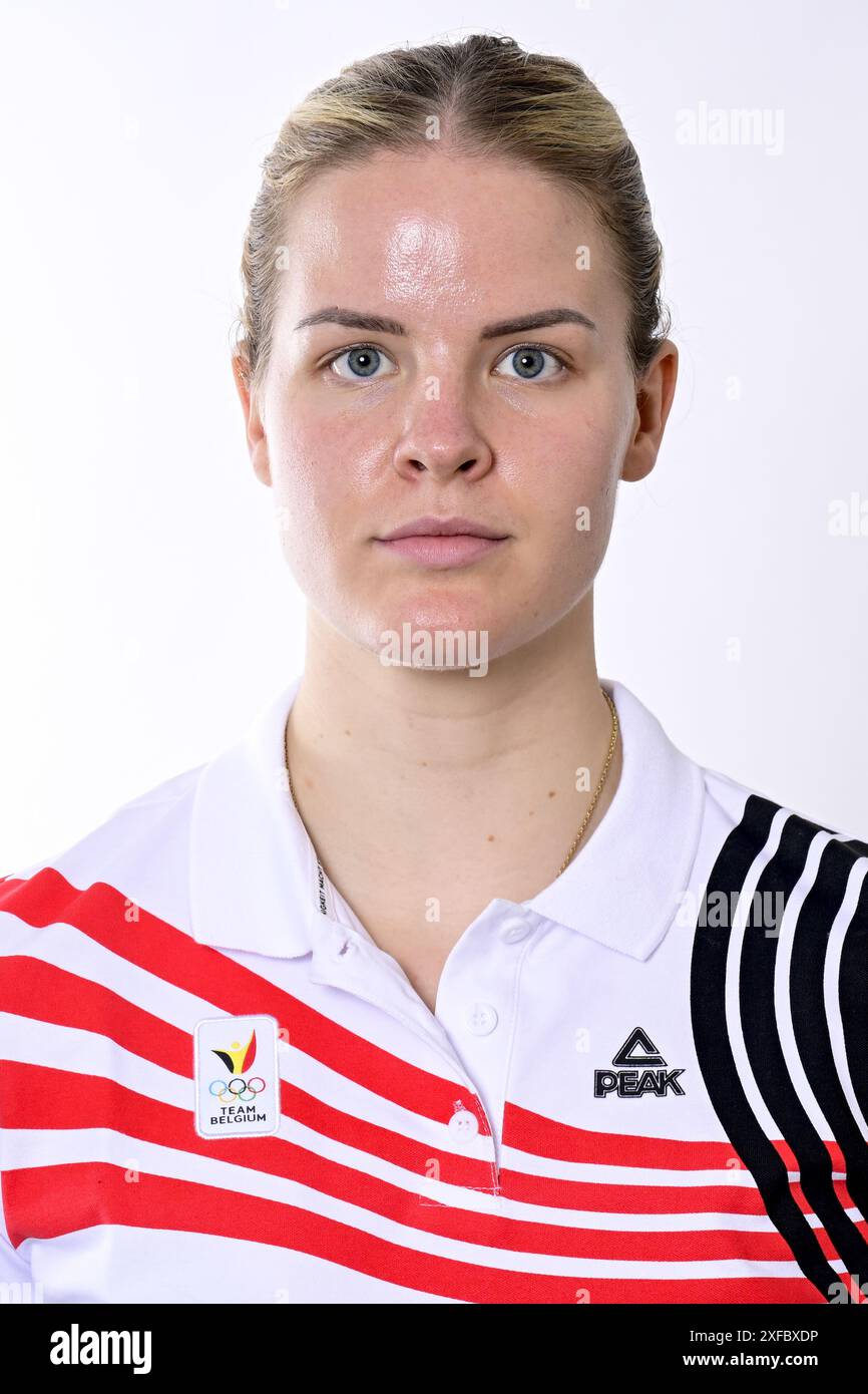 Brussels, Belgium. 19th June, 2024. Belgium's Becky Massey pictured ...