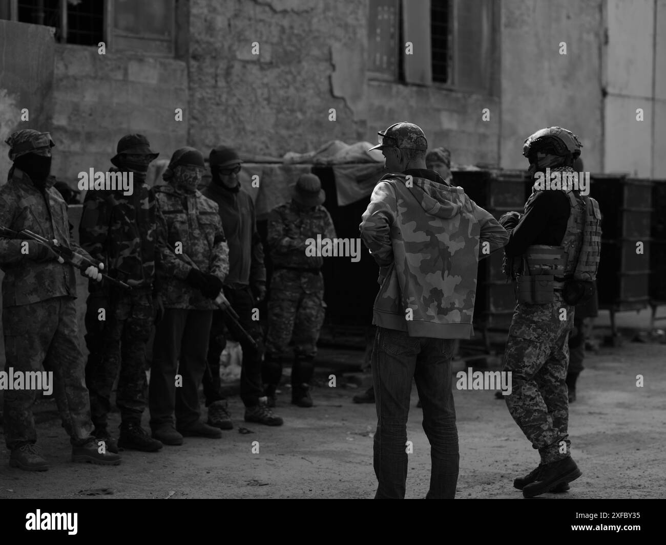 Military drills close to Odessa, Ukraine. British soldiers training ...
