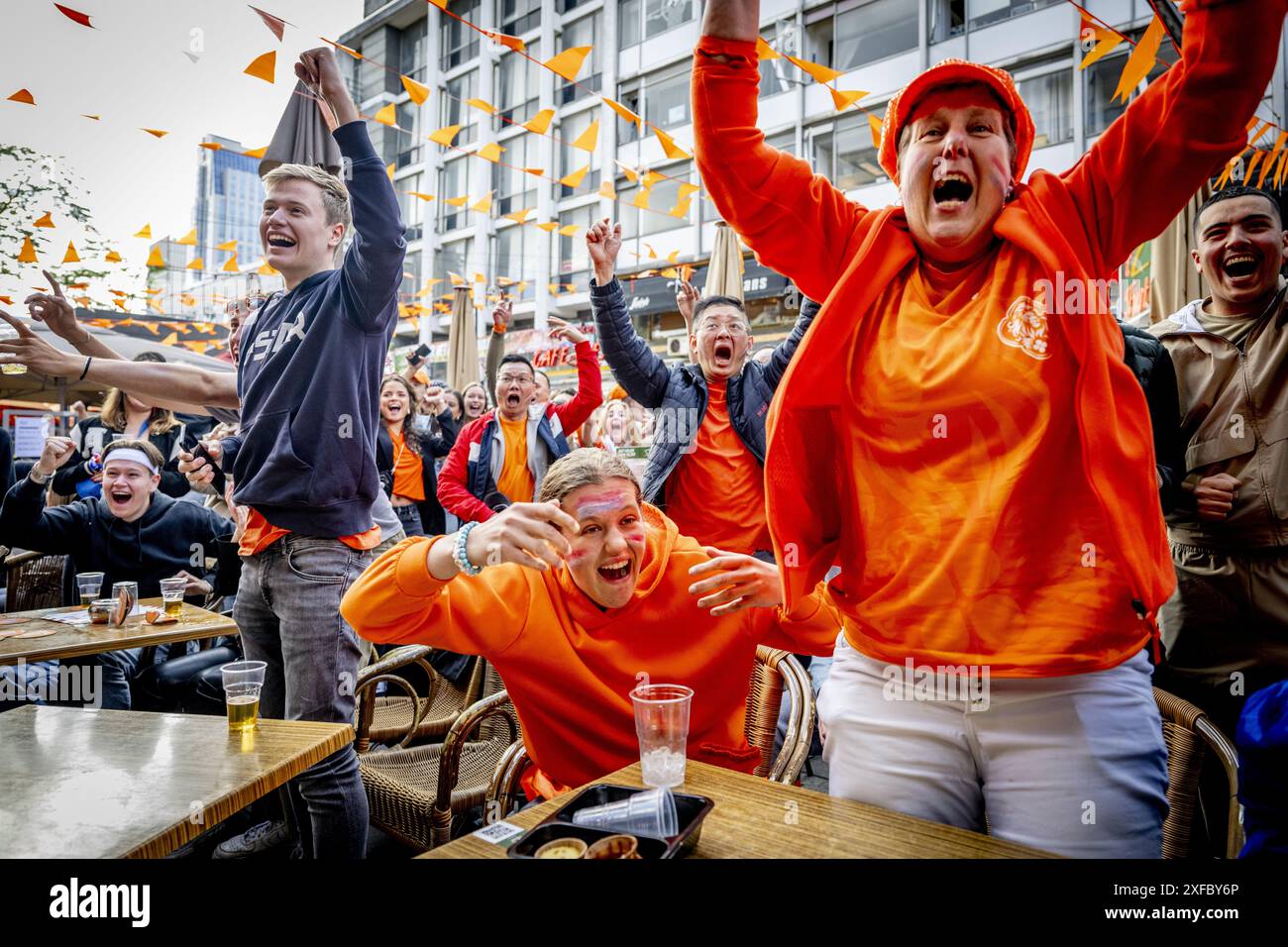 ROTTERDAM - Supporters during the eighth final match at the European ...