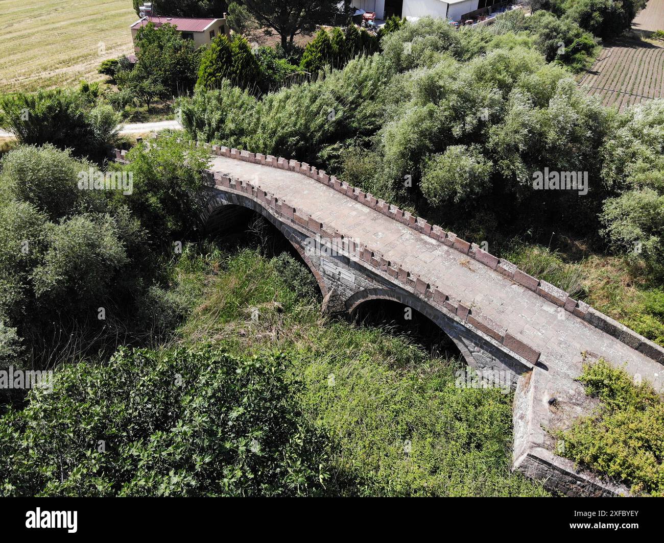 The Koyun Bridge, located in Bergama, Turkey, was built in the 14th ...