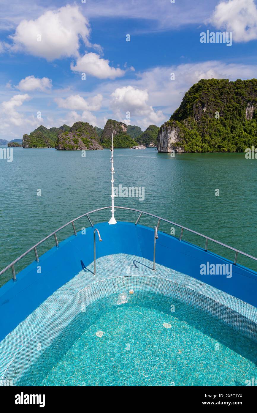 stunning scenery of towering limestone islands, limestone karst, with ...
