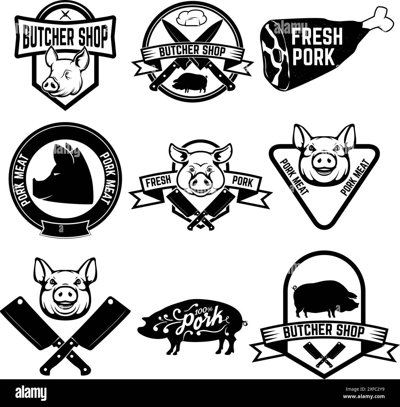 Cut meat butcher Black and White Stock Photos & Images - Alamy