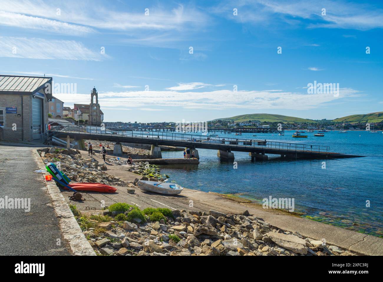 Swanage, UK - June 29th 2024: Coast path leading to the RNLI Lifeboat ...