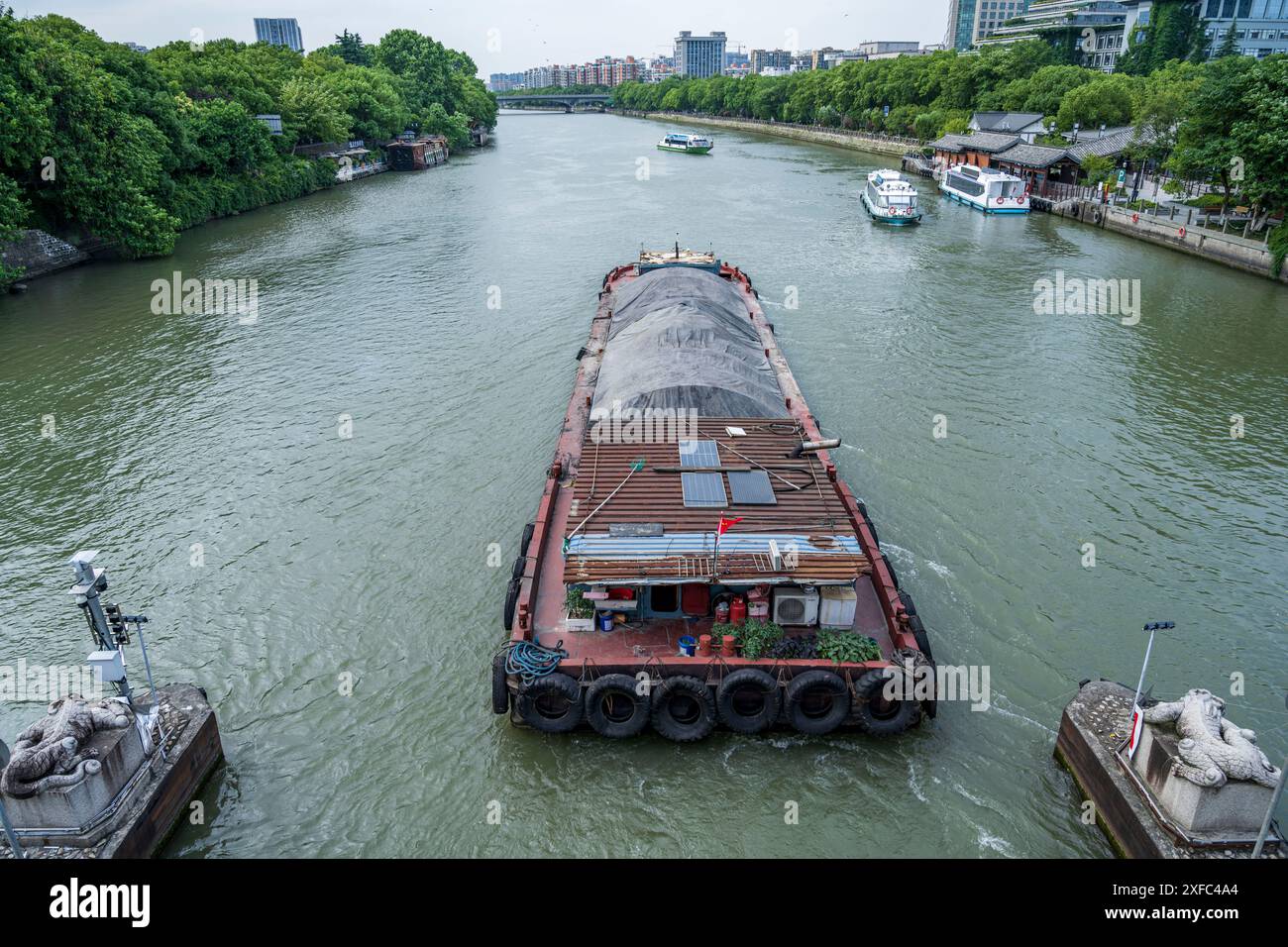 A photo is showing Gongchen Bridge, the tallest and longest stone arch ...
